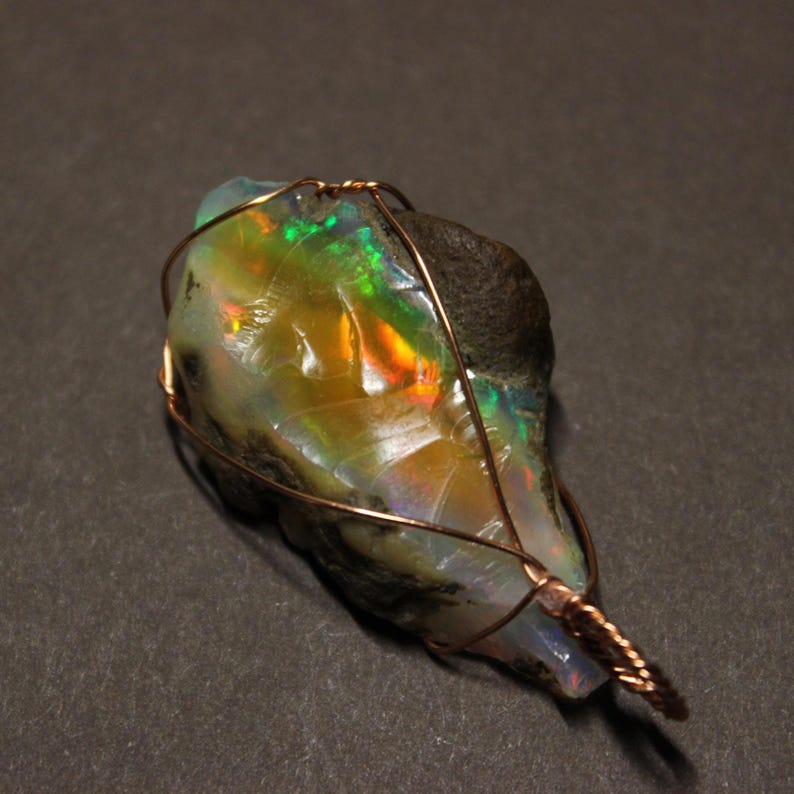 Large Natural Ethiopian Welo Fire Opal 41ct Welo Ethiopia Black Fire ...
