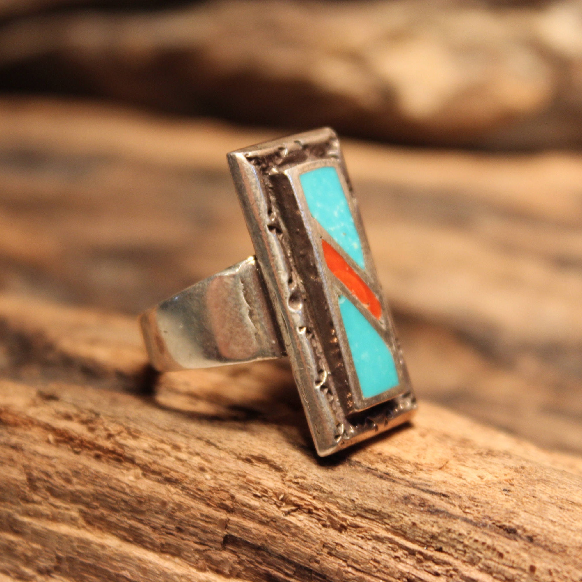 Vintage Large Sterling Silver Ring Navajo Native American 10 grams Size ...