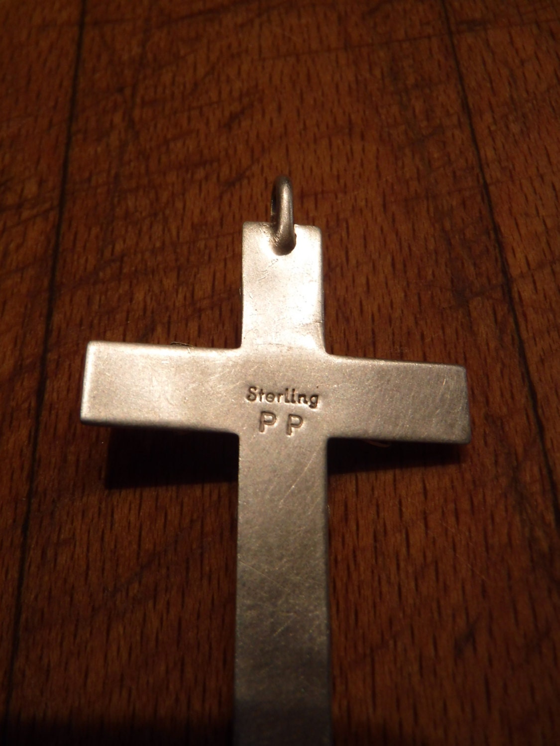 Vintage Navajo Silver Turquoise Cross Crucifix Pendant 5 grams Signed ...