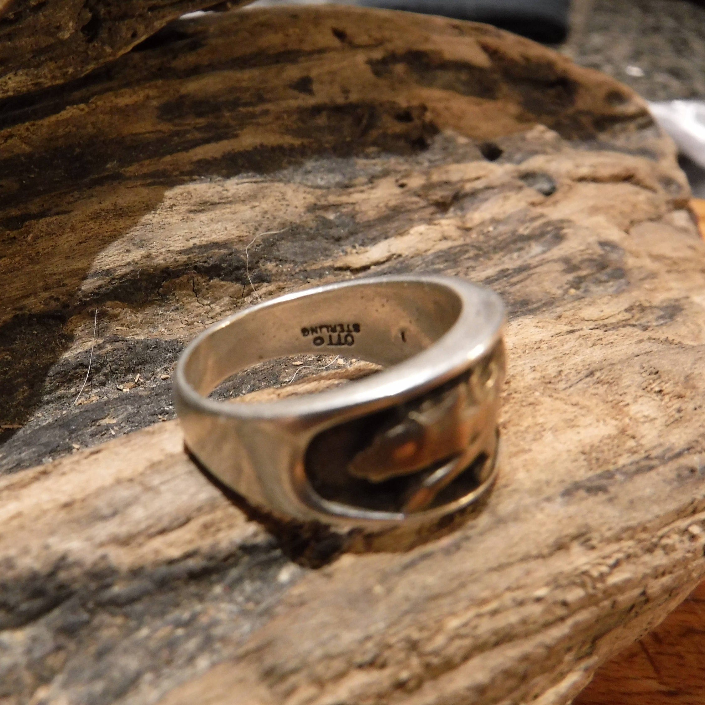 Vintage Sterling Mens Ring Wolf Ring Navajo Native American Signed Ring ...