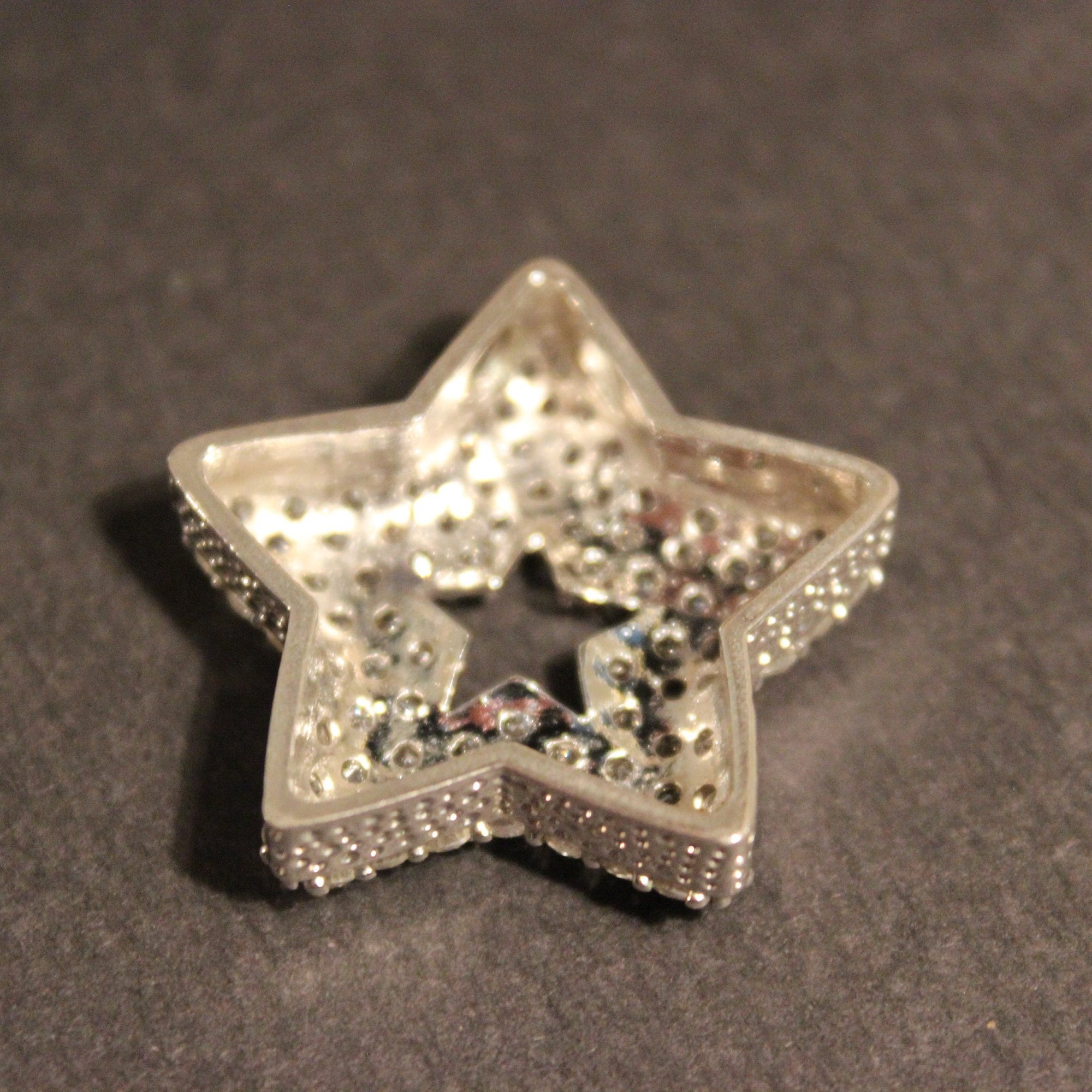 Vintage Large Sterling Silver Star Pendant Crystal Star Pendant 9.4 ...
