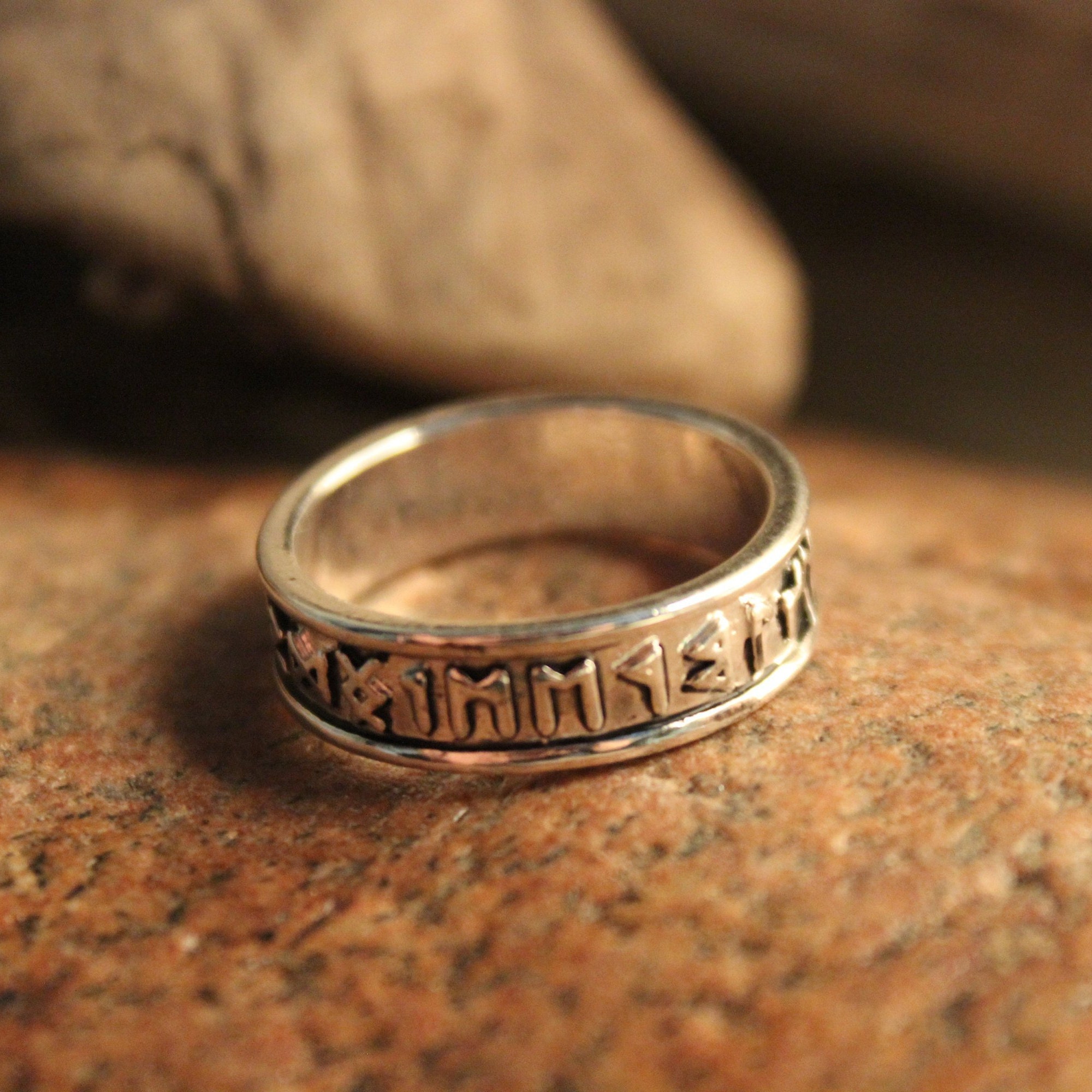 Norse Viking Vikinger Norse Alphabet Ring Odin's Valknut Rings Size 7.5 ...