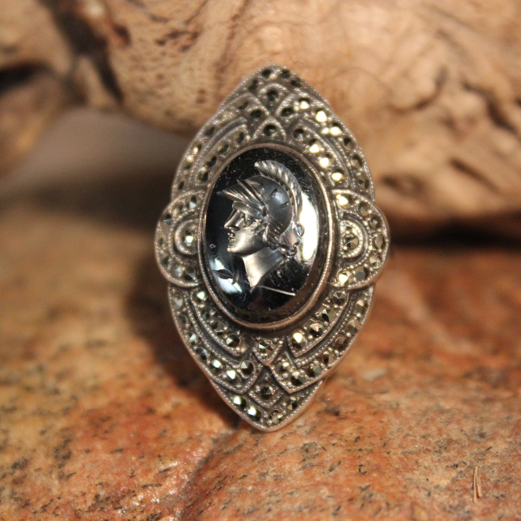 Vintage Intaglio Sterling Roman Soldier Ring 6.8 Grams Size 6 Vintage ...