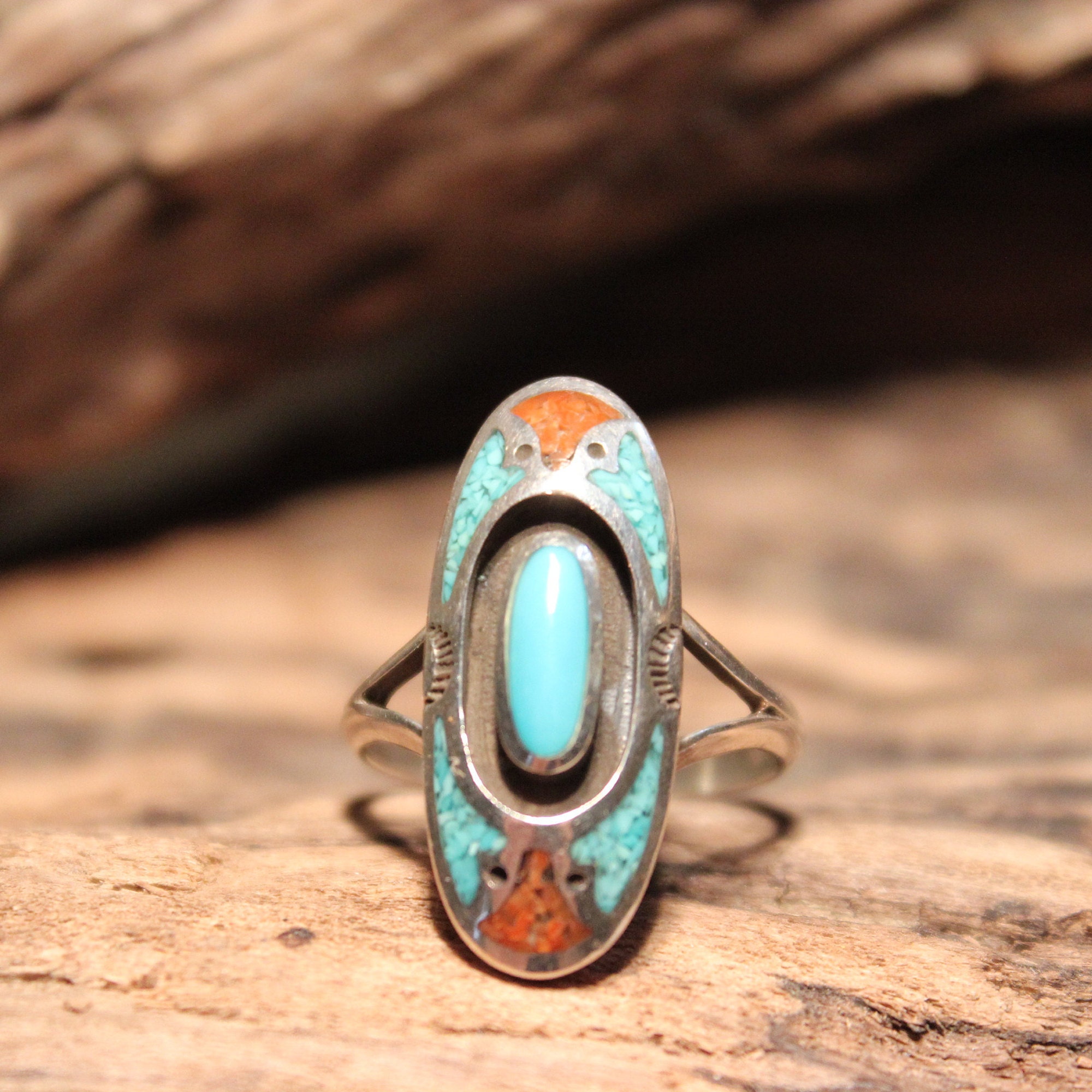 Vintage Large Sterling Silver Ring Navajo Native American 5.1 Grams ...