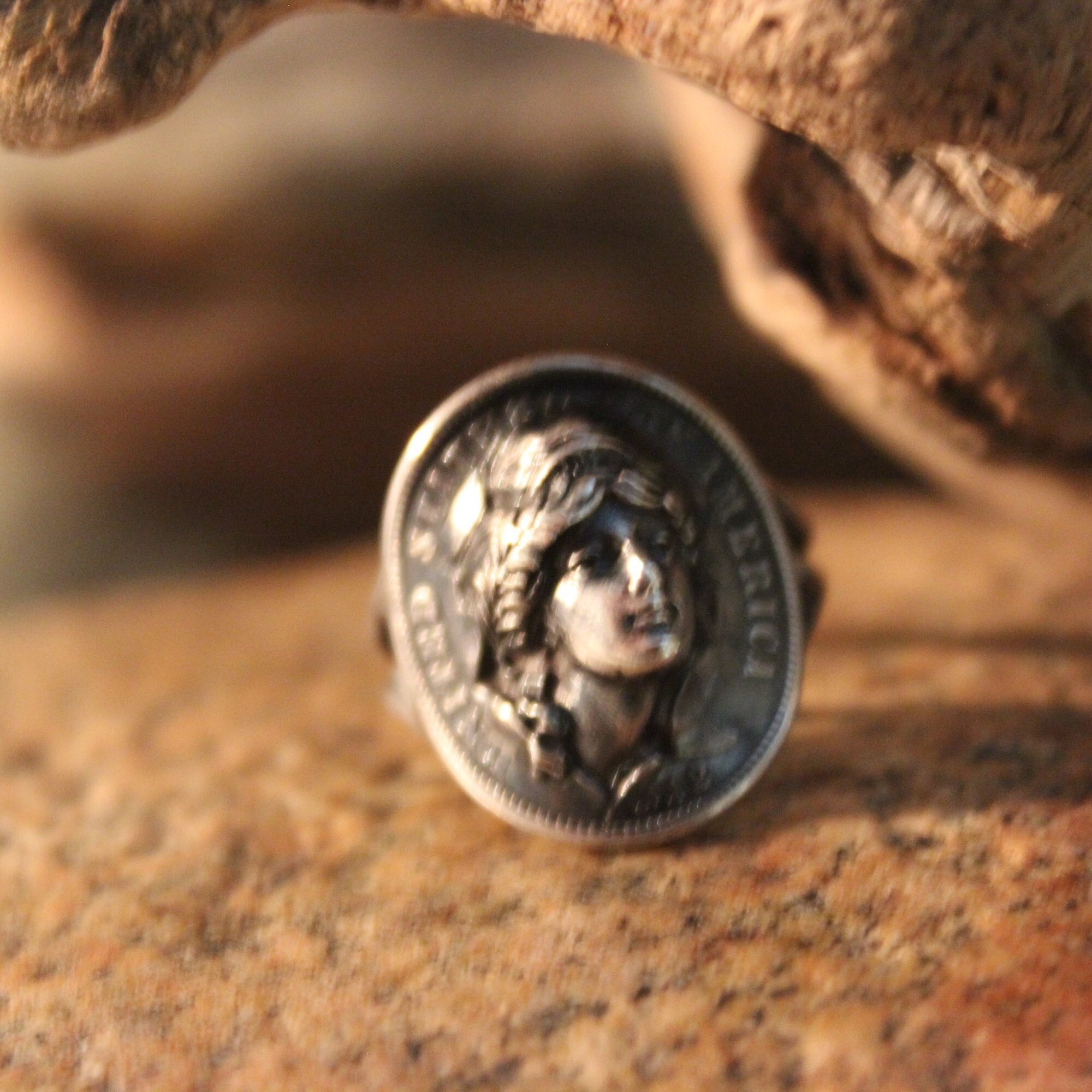 Vintage Sterling Silver Coin Ring Size 4 Vintage Silver American Coin ...