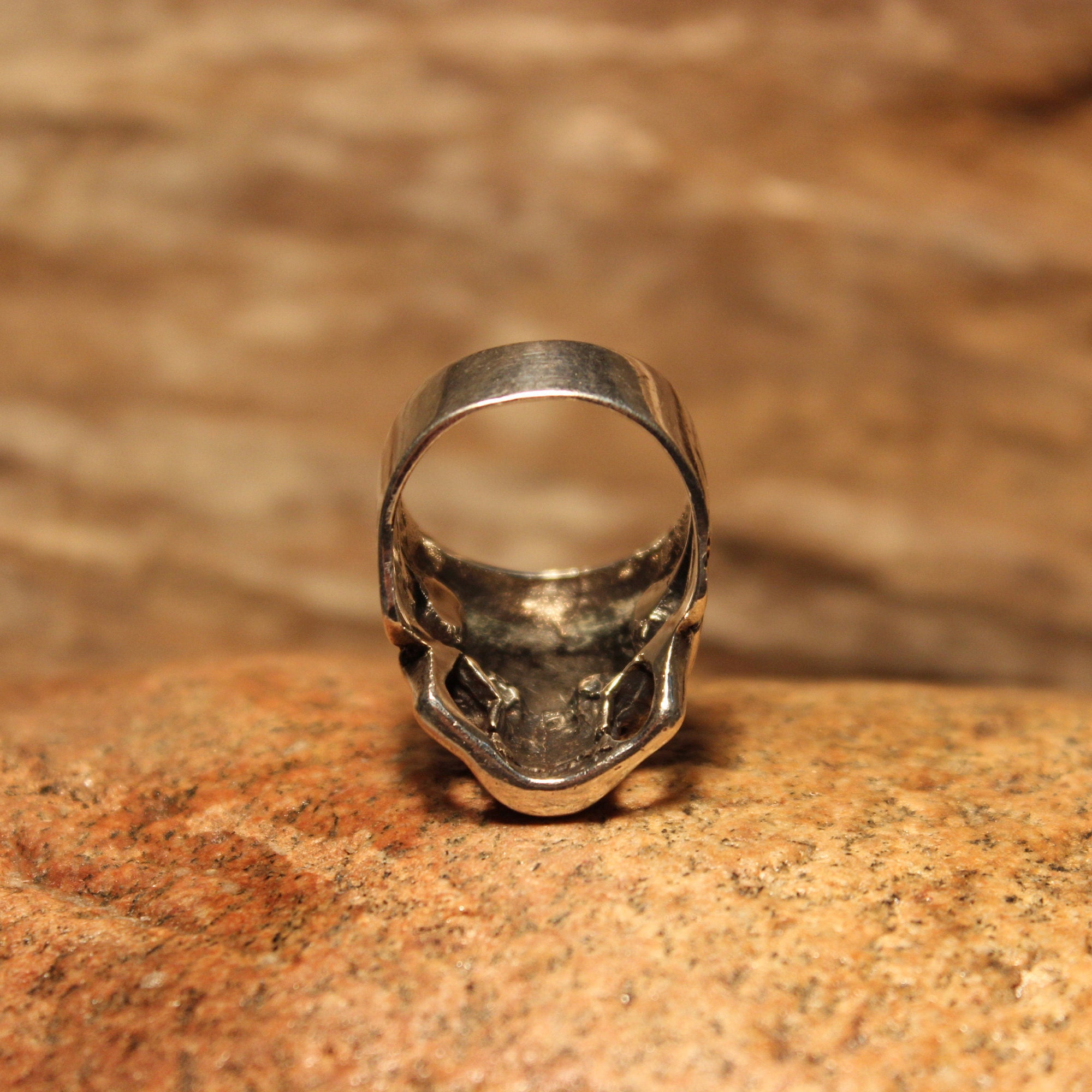 Mens Silver Ring Vintage 925 Mens Biker Skull Ring Heavy 13 Grams Size ...