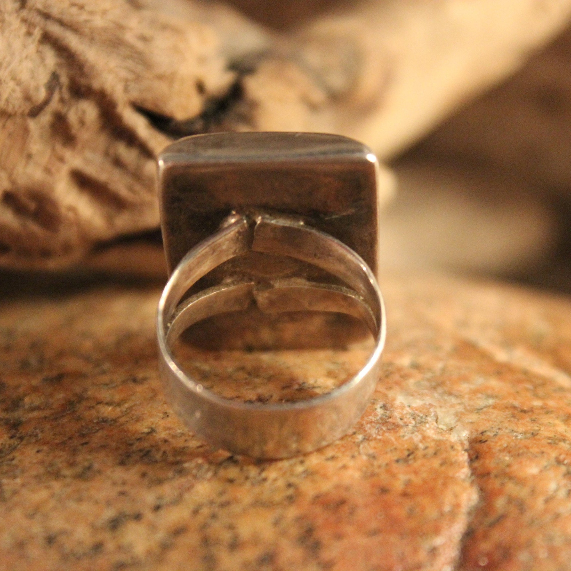 Sterling Mexico Large Sodalite Inlay Ring Mens Ring 10.4 Grams Size 5 ...