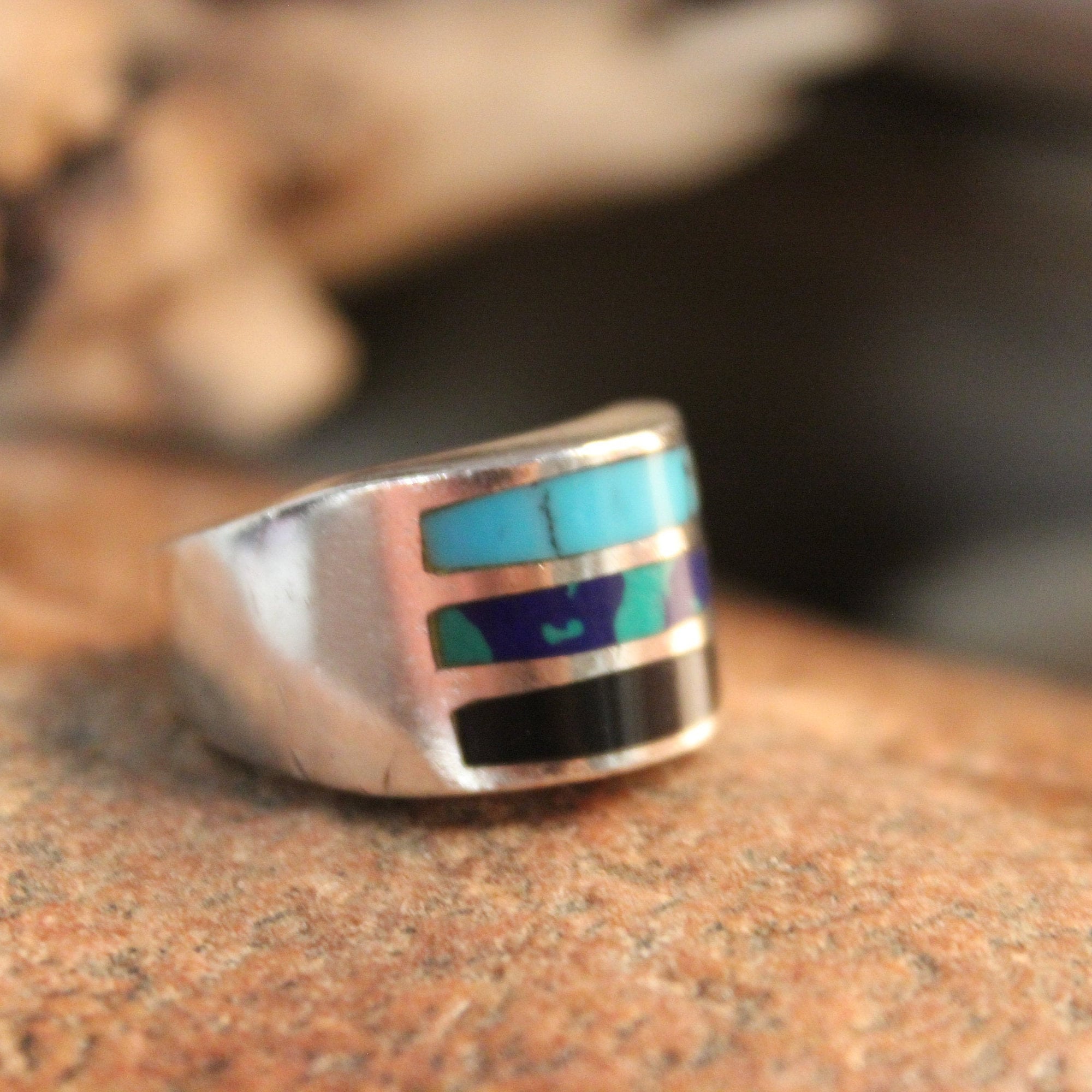 Large Mens Silver Ring Vintage Mexico Ring 13.5 Grams Size 8 Silver ...