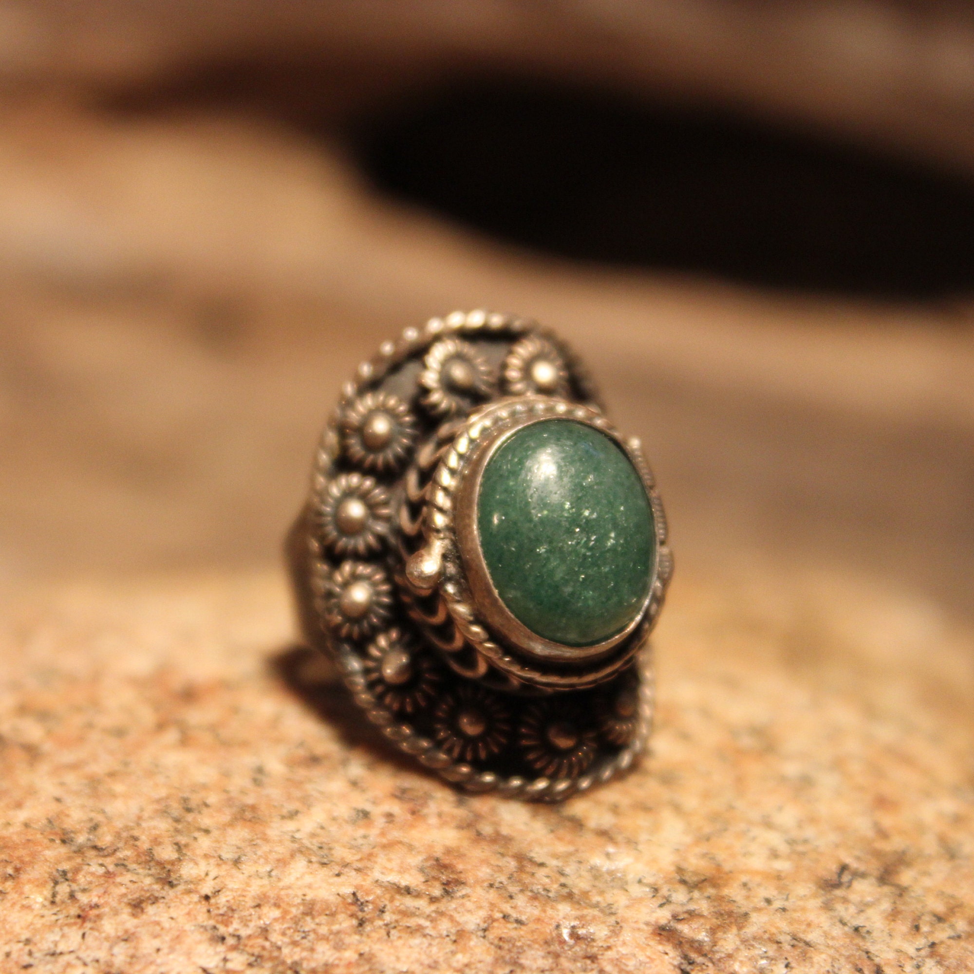 Vintage Silver Poison Ring 10.4 Grams Sterling Silver Poison Ring Size ...