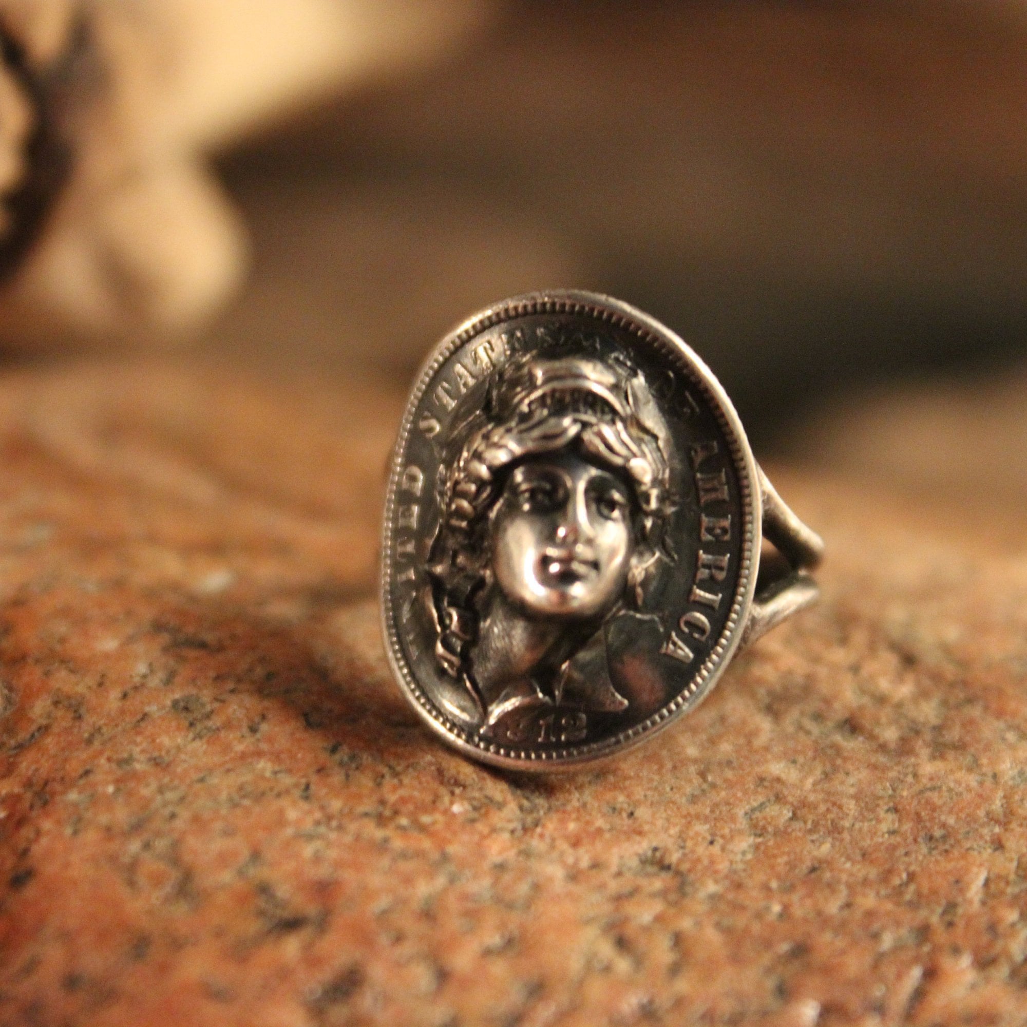 Vintage Sterling Silver Coin Ring Size 4 Vintage Silver American Coin ...