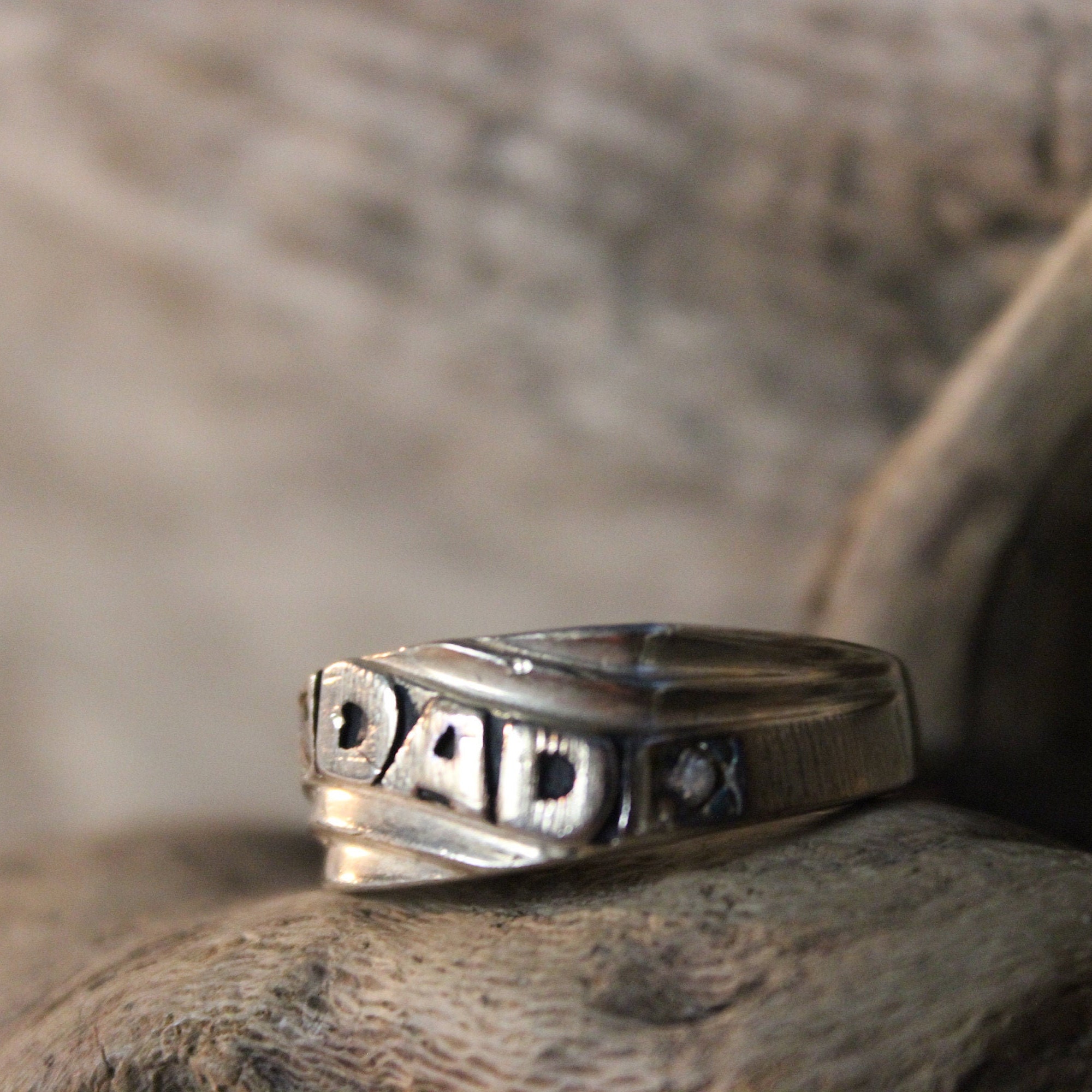 Mens Ring Vintage Mens Silver Rings Vintage DAD Ring Size 10.5 Sterling ...