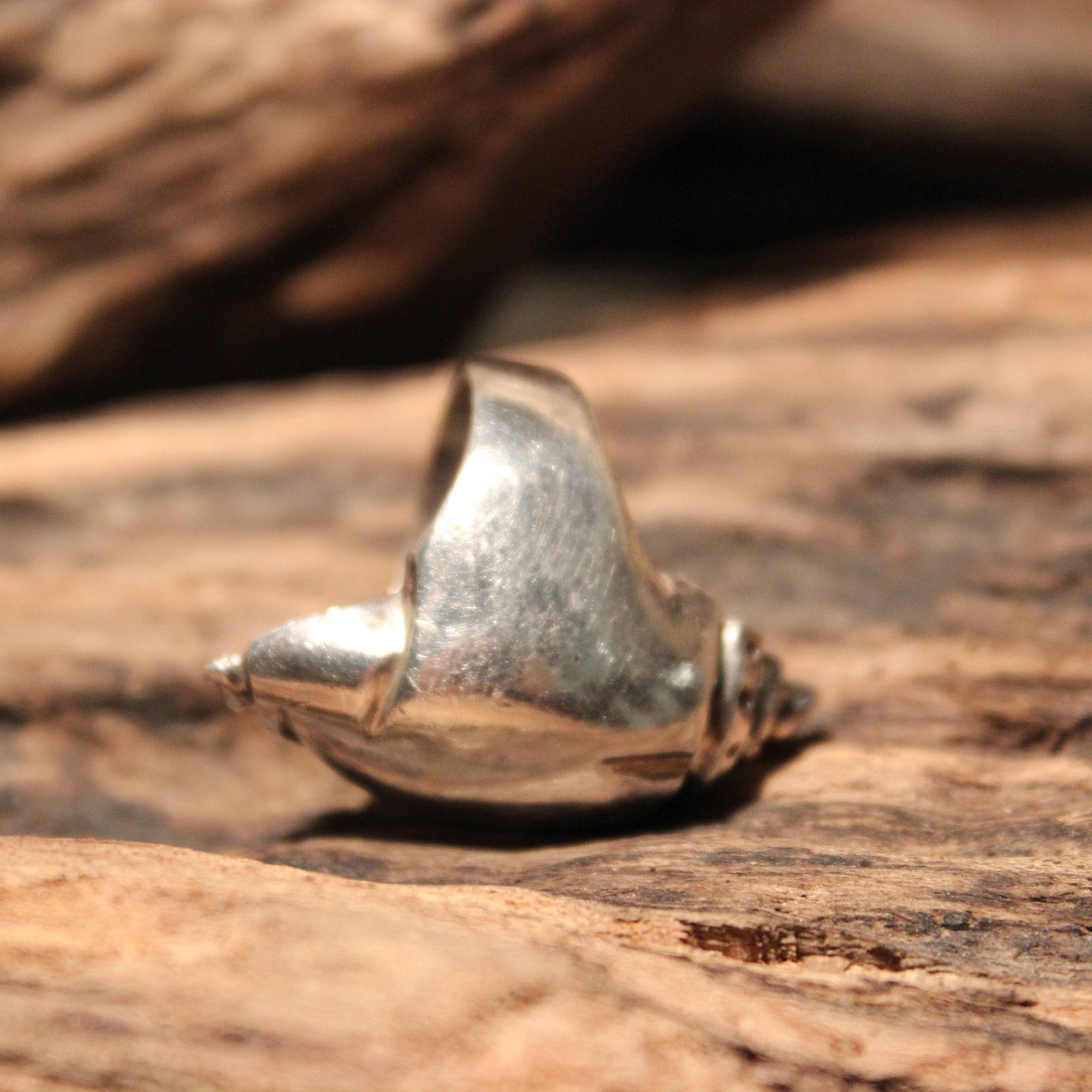 Large Vintage Shell Ring Mexico Sterling Silver Womans Ring 14.6 Grams ...