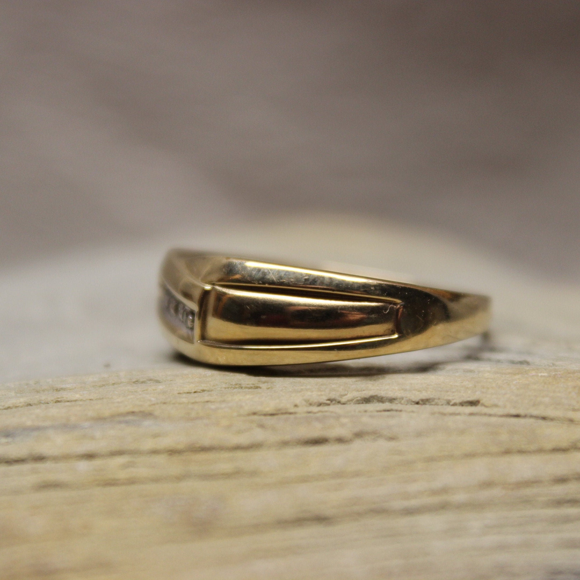 1980's Vintage Mens Vintage Diamond Ring 10K Yellow Gold Ring 5 ... 1980's Vintage Mens Vintage Diamond Ring 10K Yellow Gold Ring 5 ...