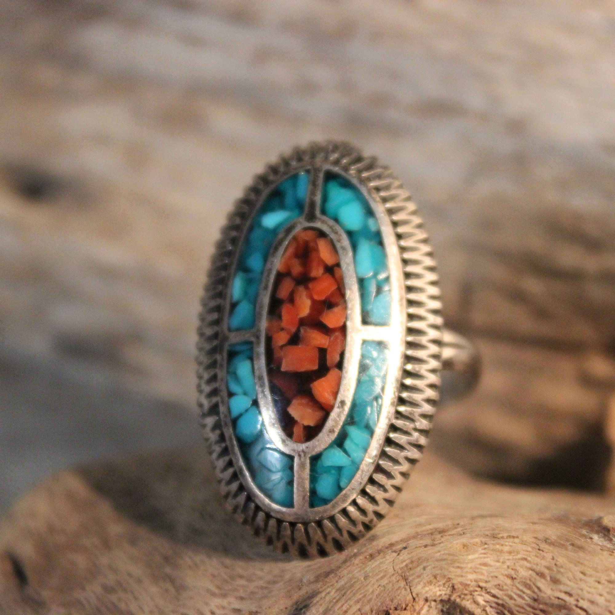 Vintage Large Mens Silver Ring Navajo Native American 14.2 grams Size 9 ...