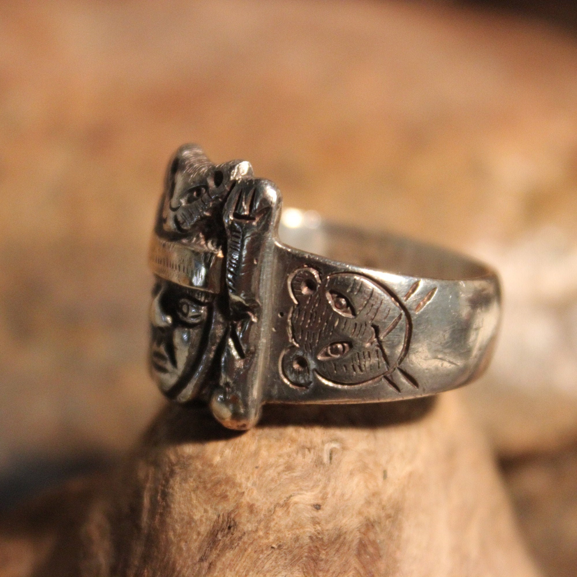 Vintage 1970's Rare Peruvian Sterling Silver 18K Gold Ring Size13 ...