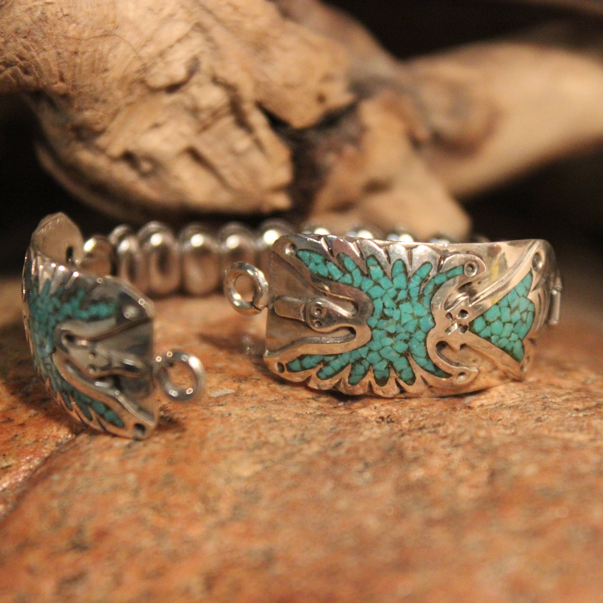 Native American Watch Tips Navajo Vintage Sterling Silver Peyote Bird ...