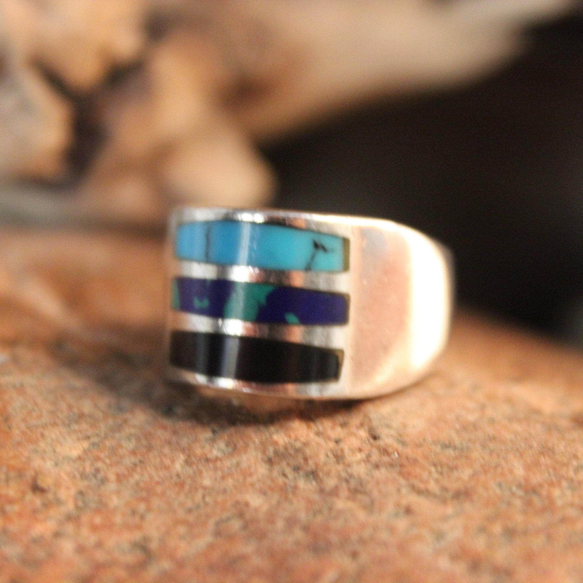 Large Mens Silver Ring Vintage Mexico Ring 13.5 Grams Size 8 Silver ...