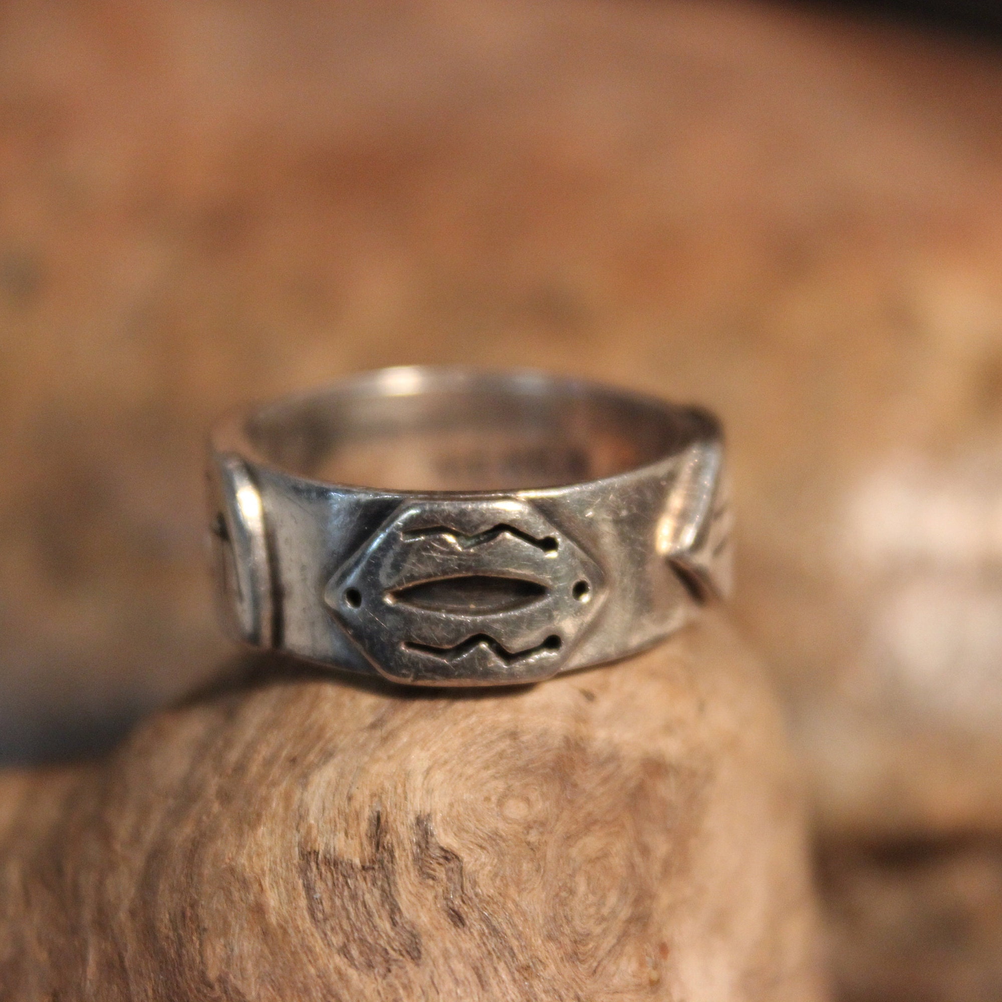 Vintage Storyteller Ring Size 7.5 Mexico Mens Silver Rings Sterling ...