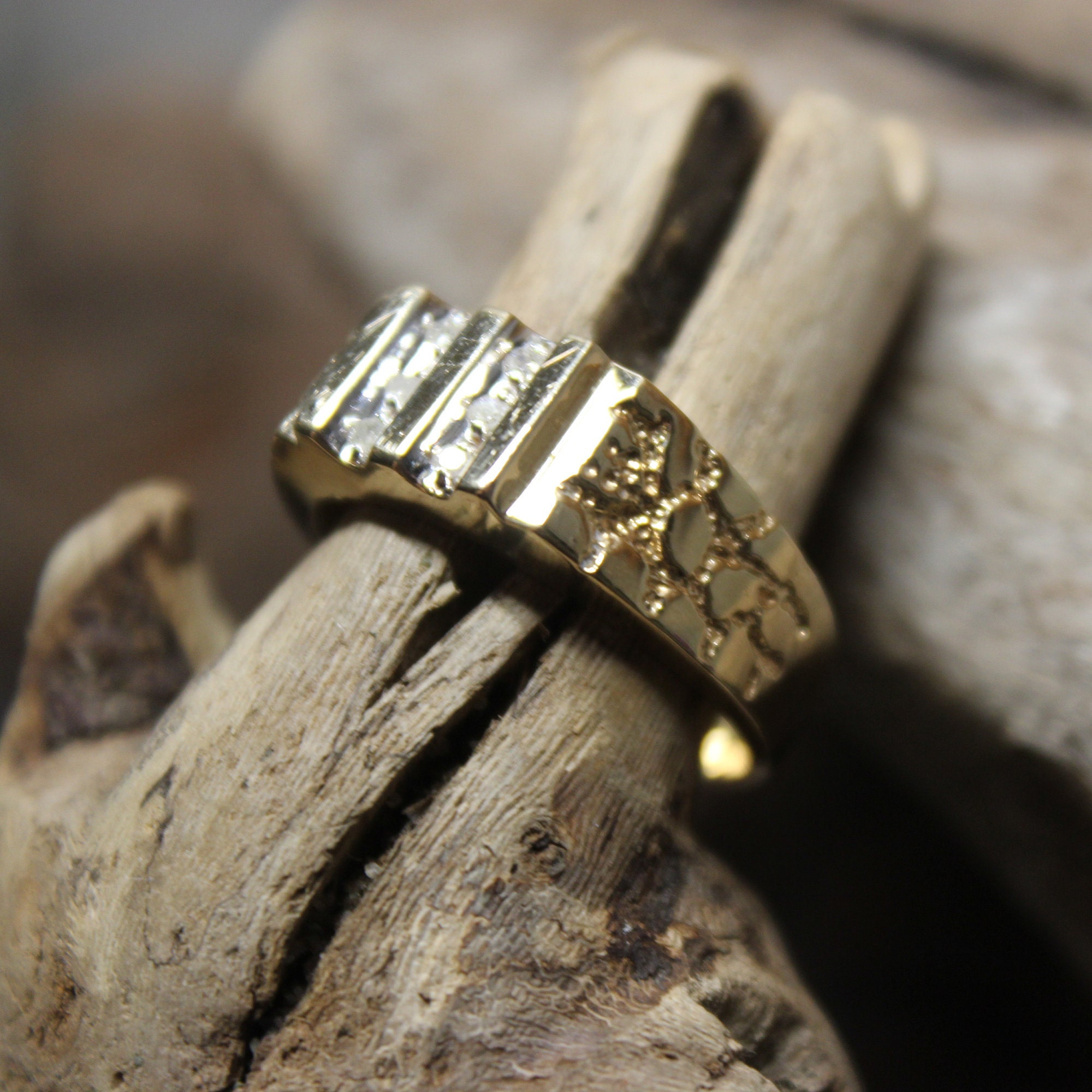 1980's Vintage Mens Vintage Diamond Ring 10K Yellow Gold Ring 6 ... 1980's Vintage Mens Vintage Diamond Ring 10K Yellow Gold Ring 6 ...