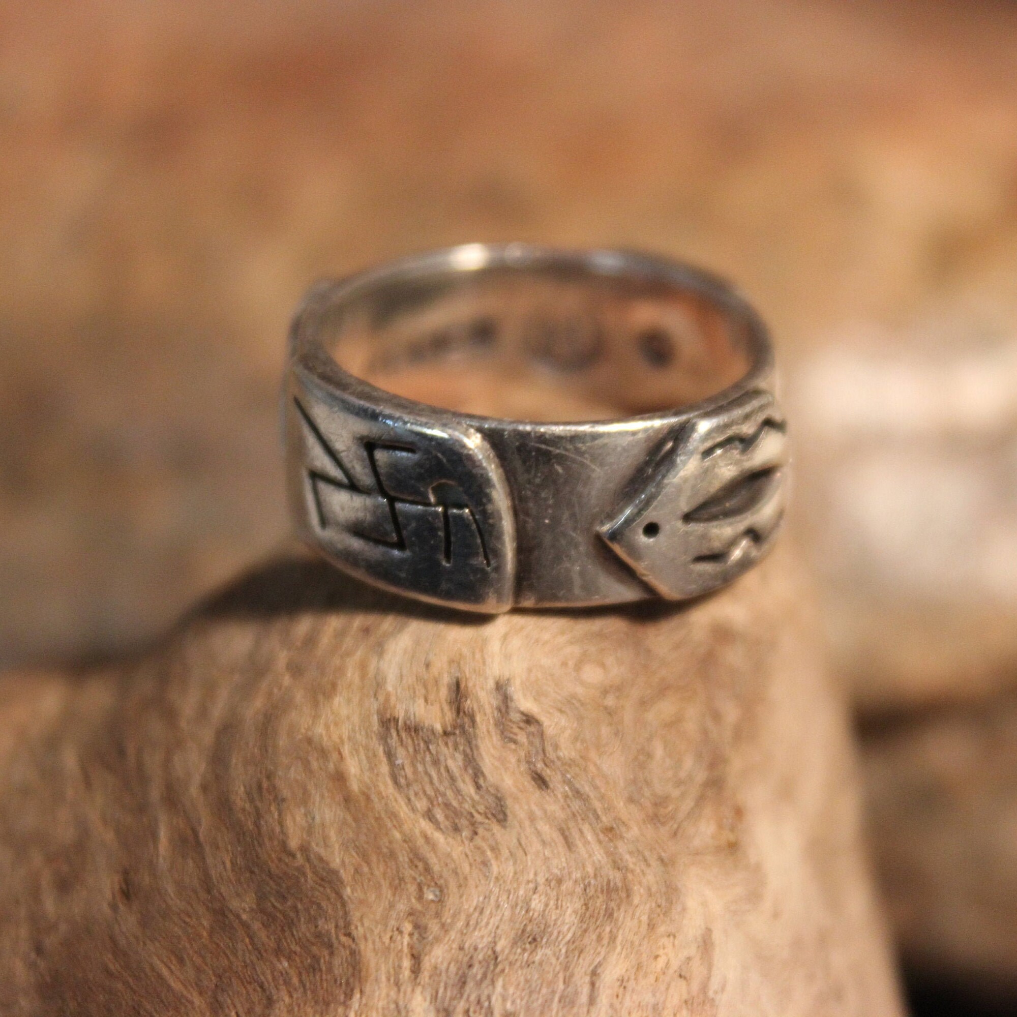 Vintage Storyteller Ring Size 7.5 Mexico Mens Silver Rings Sterling ...