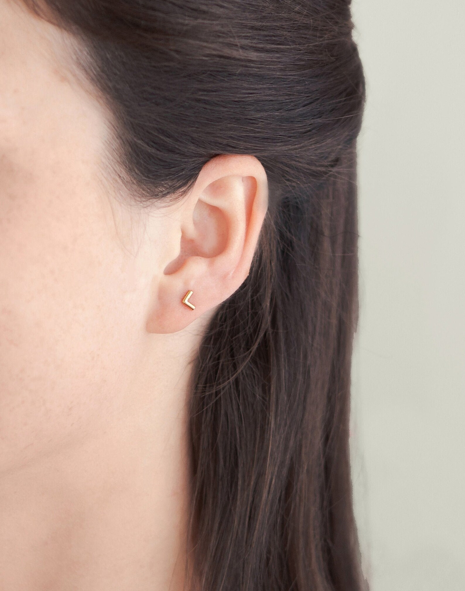 Single V Shaped Stud Earring - Etsy