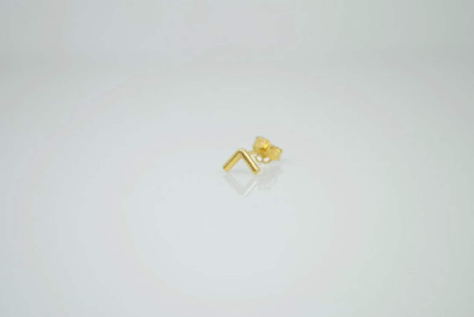 Single V Shaped Stud Earring - Etsy
