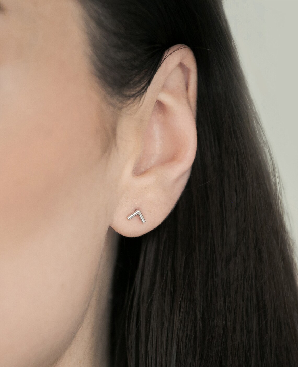 Single V Shaped Stud Earring - Etsy