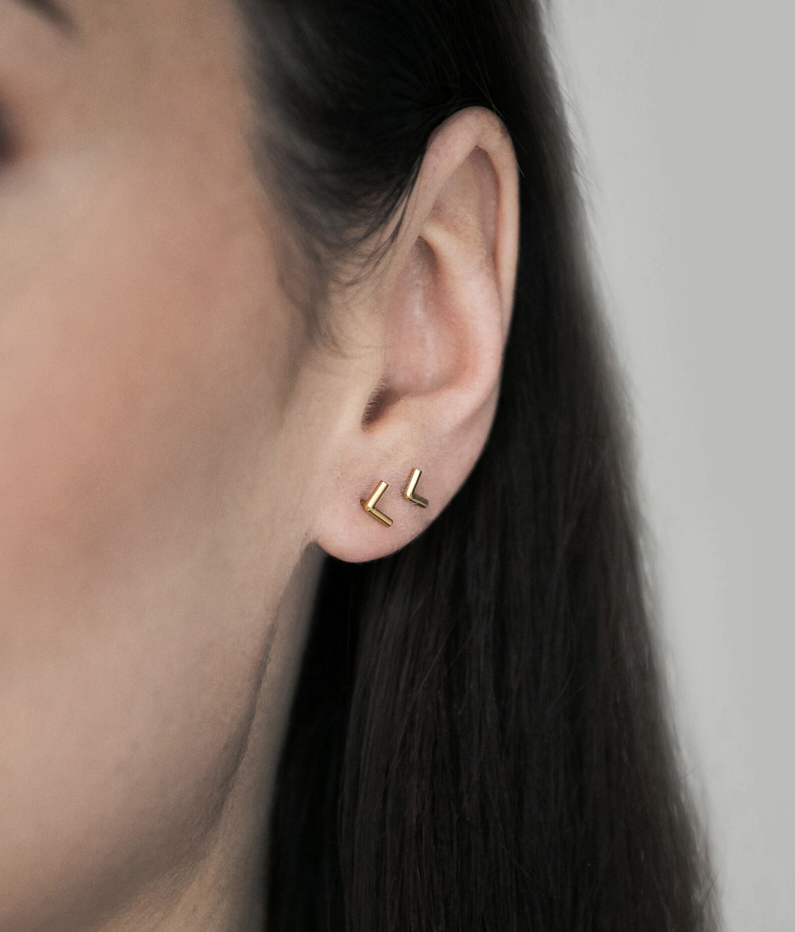 Single V Shaped Stud Earring - Etsy