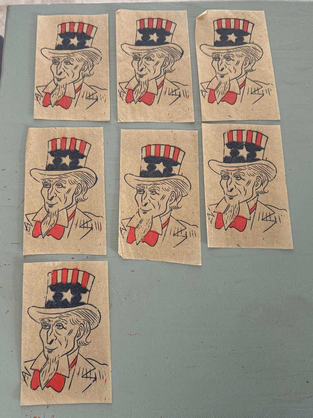 Vintage 1950s Lot of Uncle Sam USA Iron on Transfer Tissue Paper ...