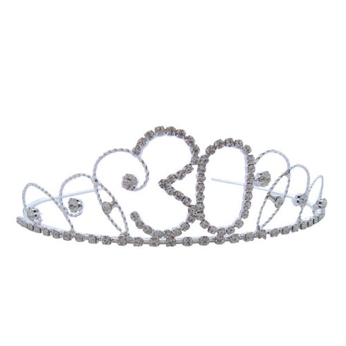 30th Birthday Diamante Crystal Tiara Silver Plated Finish - Etsy