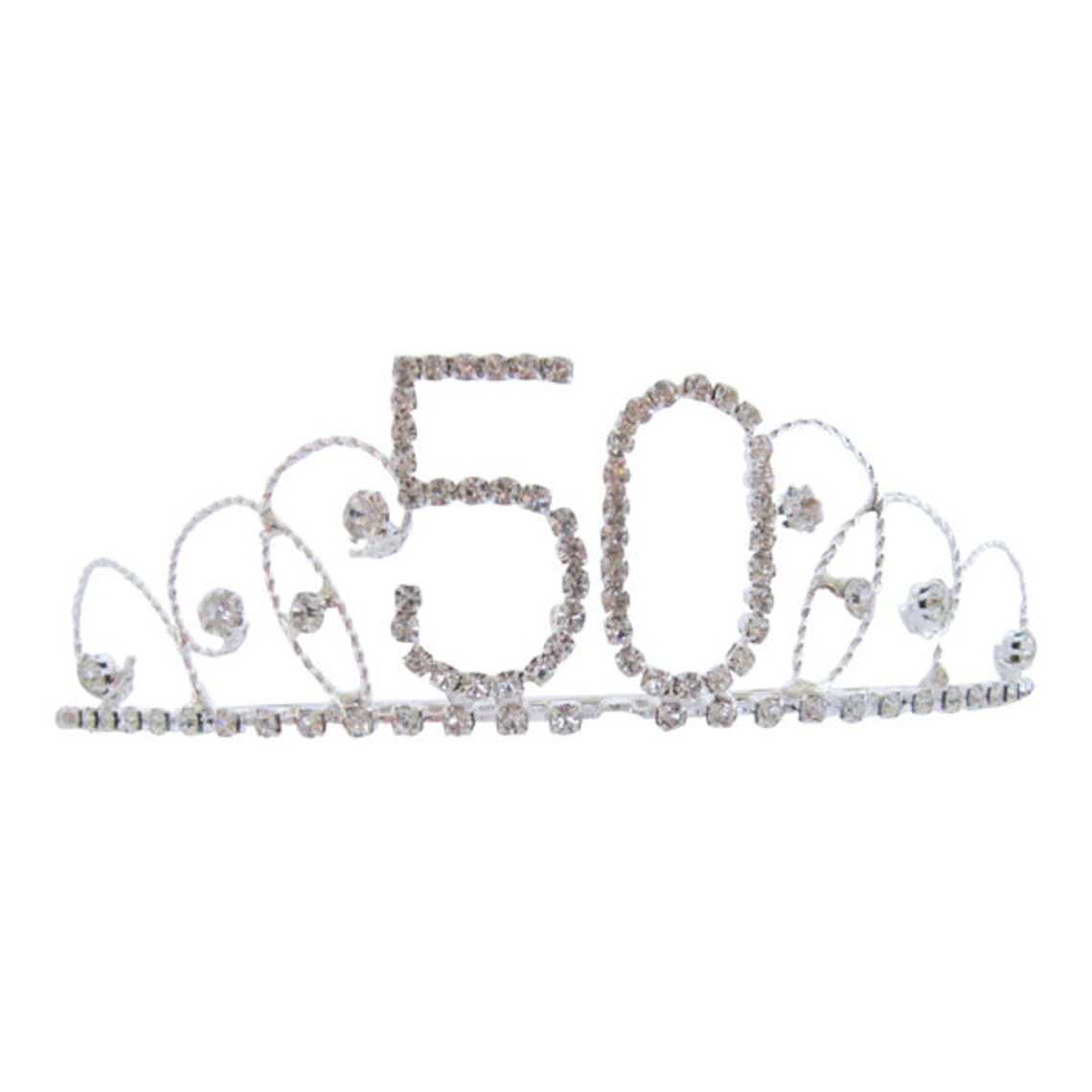 50th Birthday Diamante Crystal Tiara - Silver Plated Finish - Etsy