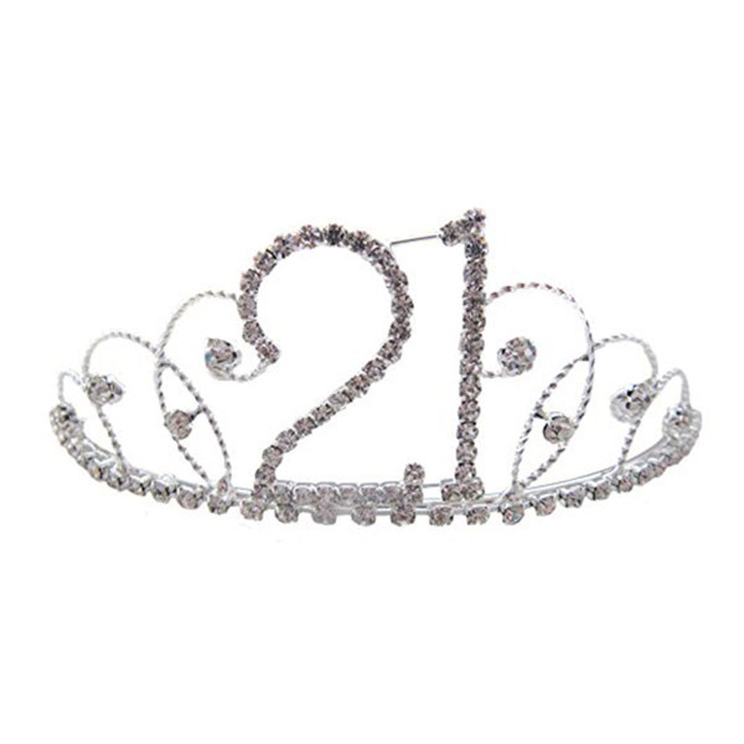21st Birthday Diamante Crystal Tiara Silver Plated Finish - Etsy