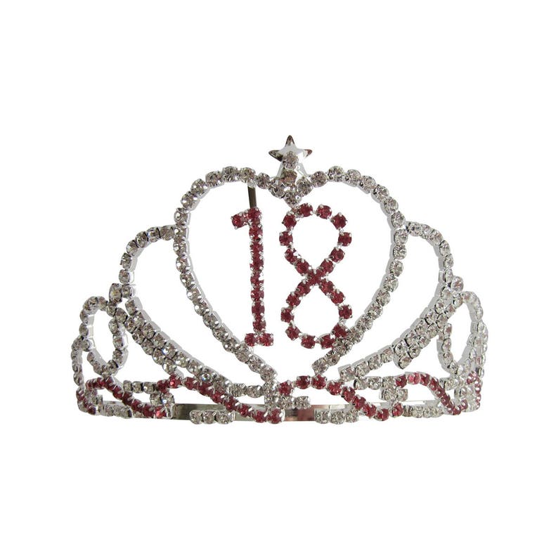 18th Birthday Diamante Crystal Tiara - Silver Plated Finish 18th ...