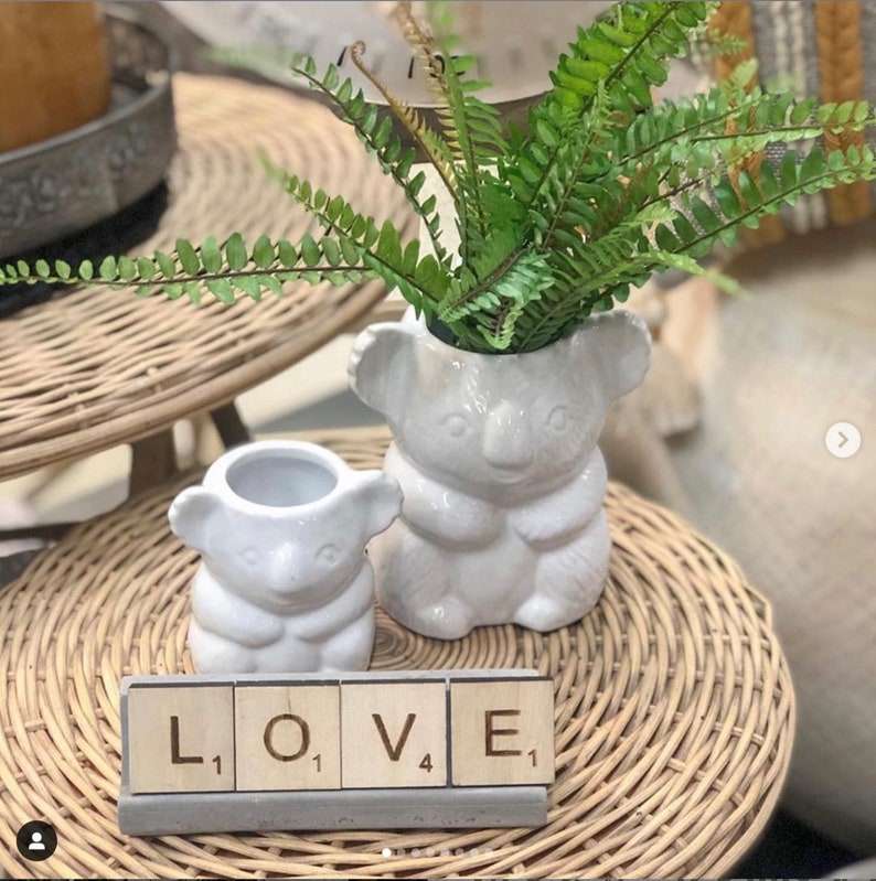 Koala Planter Australian Native Animal Pot Plant Ornament Figurine ...