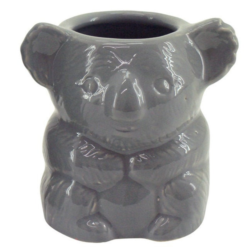 Koala Planter – Australian Native Ceramic Pot Plant Ornament – Grey or ...