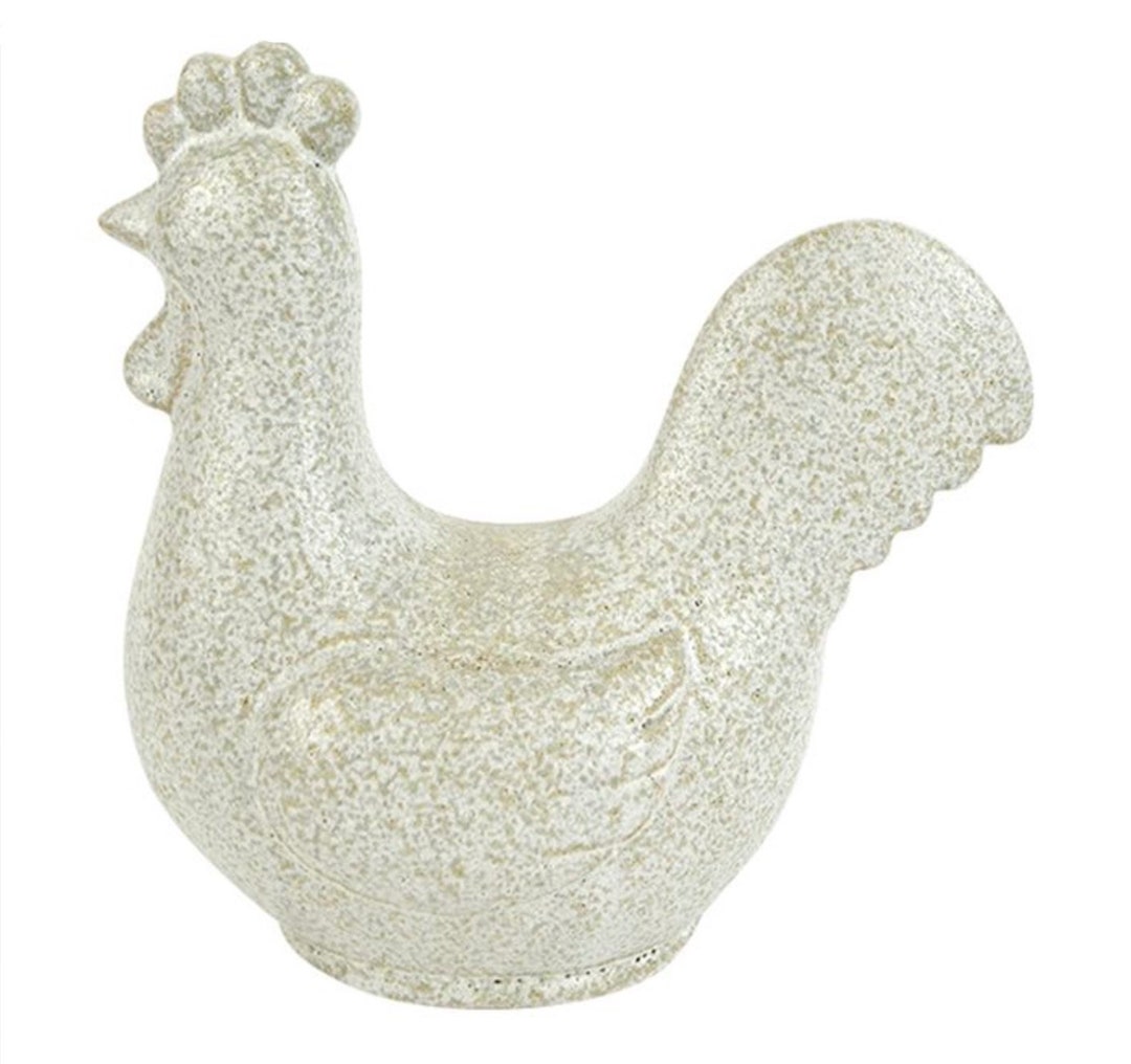 19cm White Harriet Hen Ornament Figurine Chicken Chook Animal Theme ...