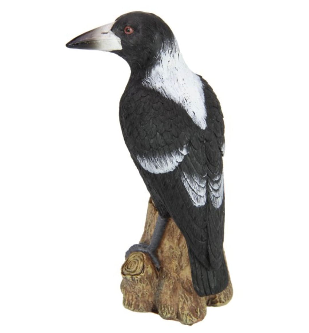 17cm Realistic Magpie on Log - Australian Native Bird Garden Ornament ...