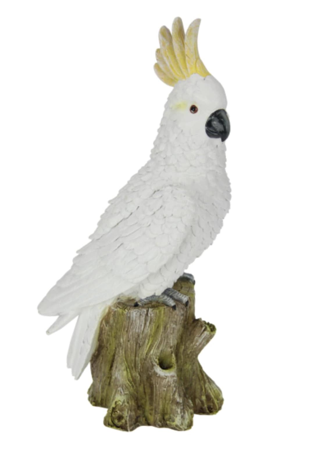 30cm White Cockatoo on Tree Stump Australian Native Parrot Bird ...