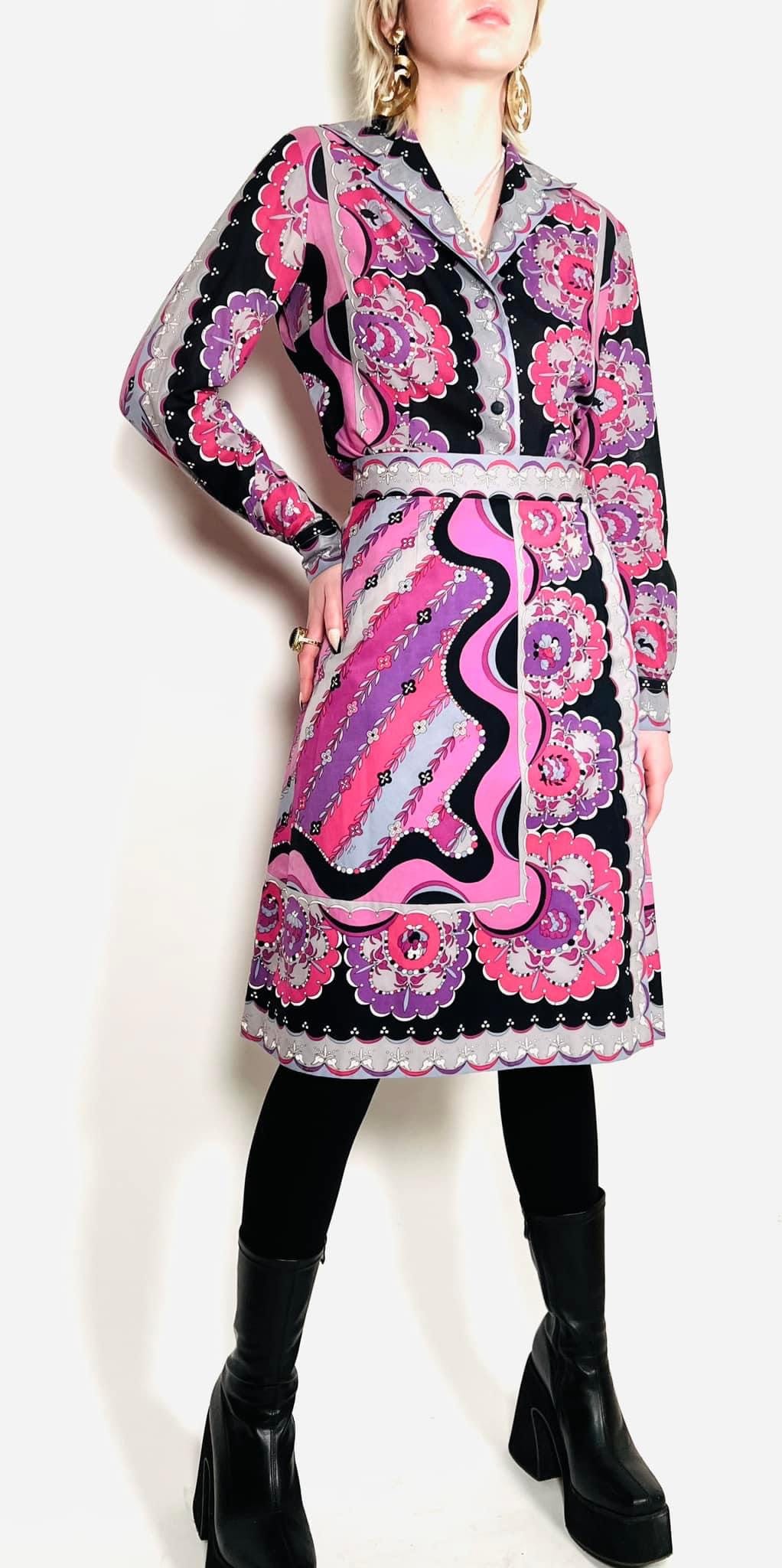 Vintage 60s Label Iconic Emilio Pucci 2pc Skirt Set - Etsy