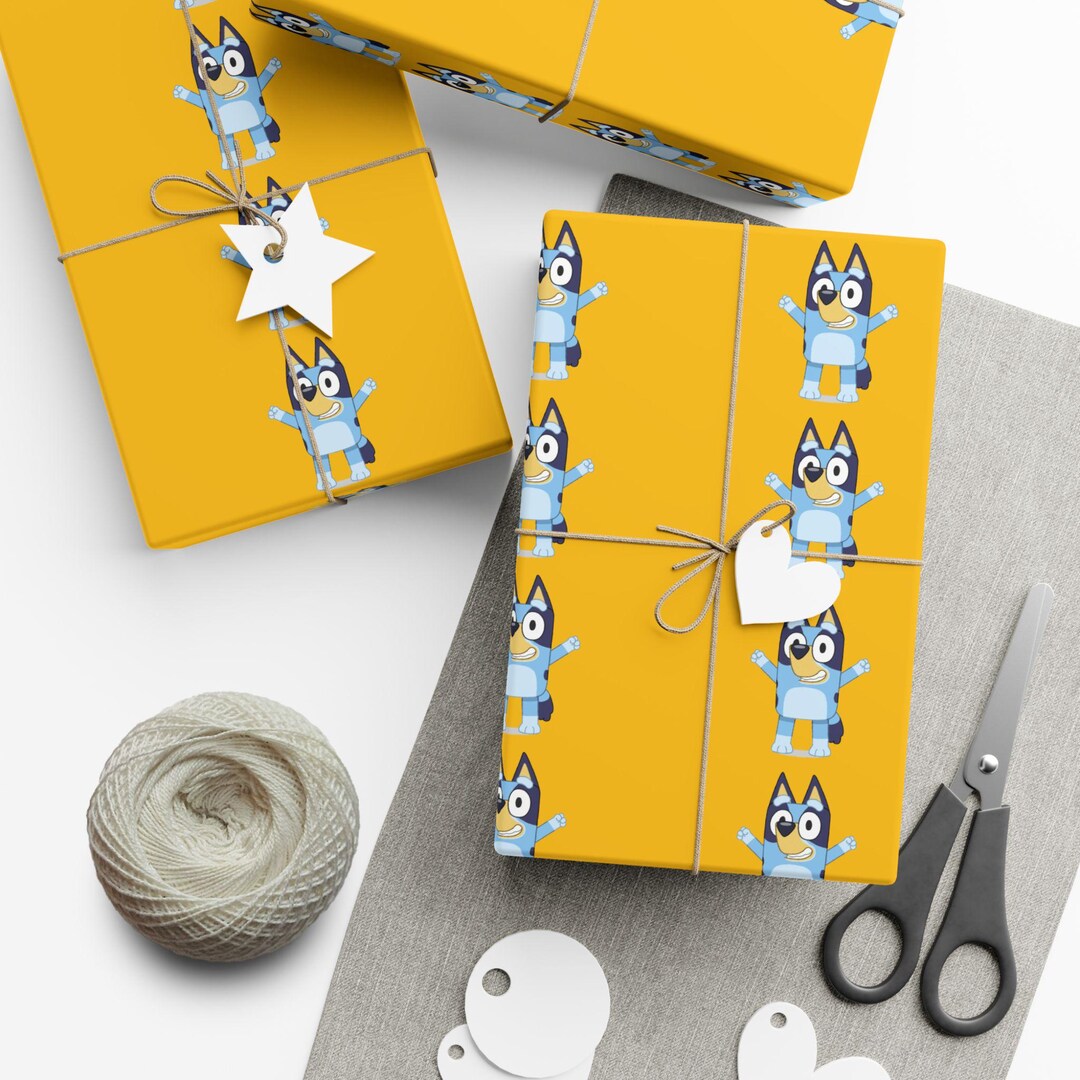 Bluey Yellow Gift Wrap Papers - Etsy