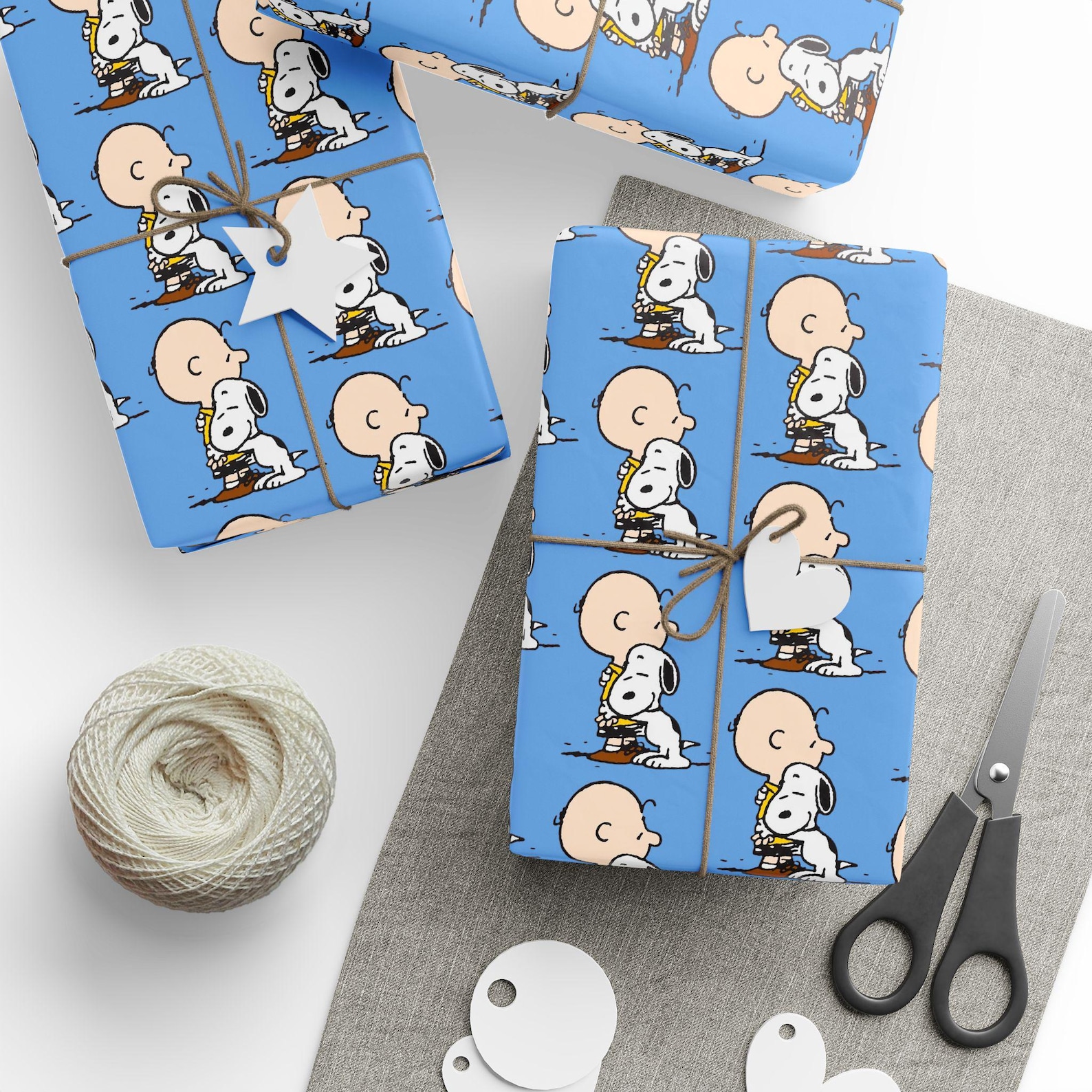 Snoopy Hug Light Blue Fun Wrapping Paper - Etsy
