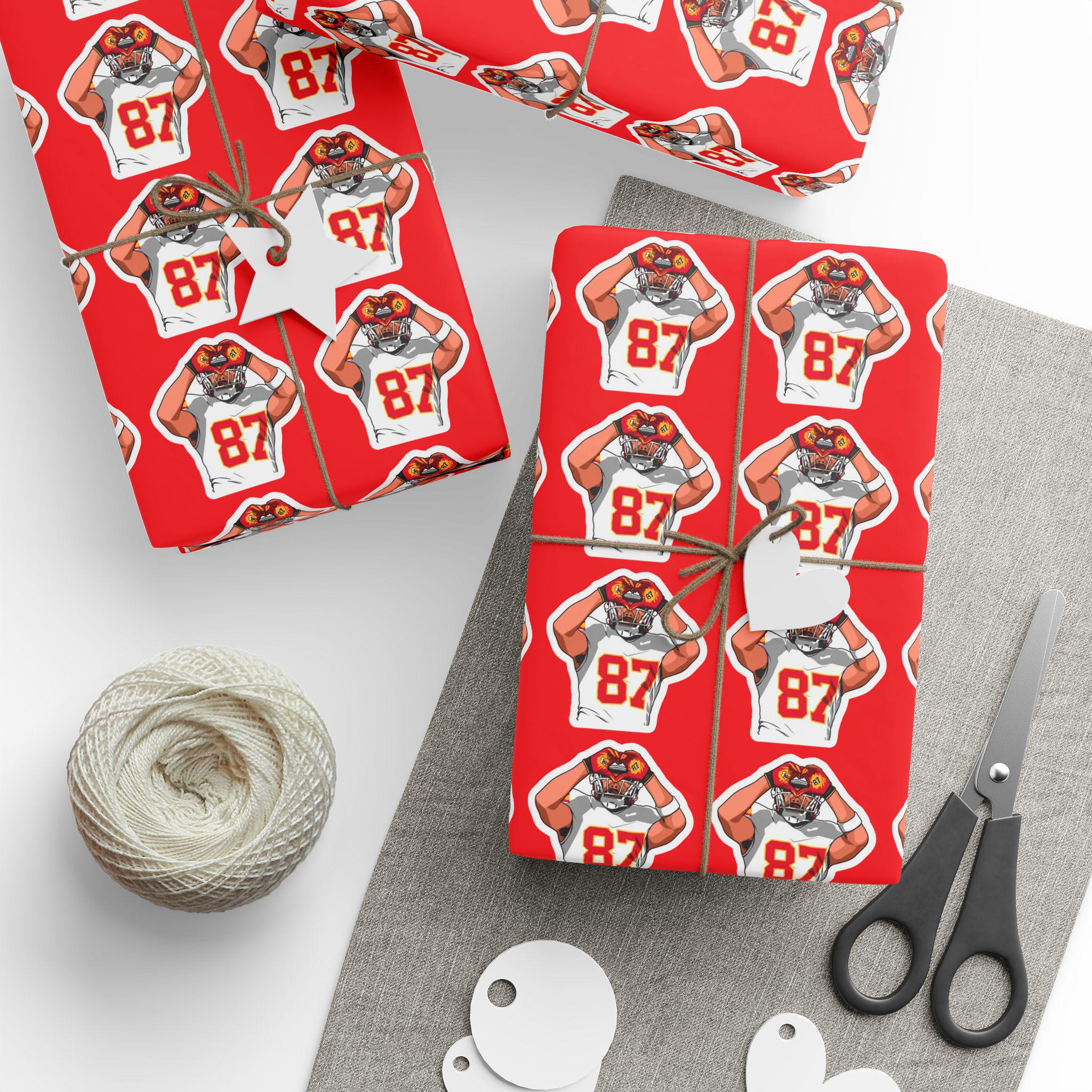 Travis Kelce Heart Hands Red Wrapping Papers Kansas Chiefs - Etsy