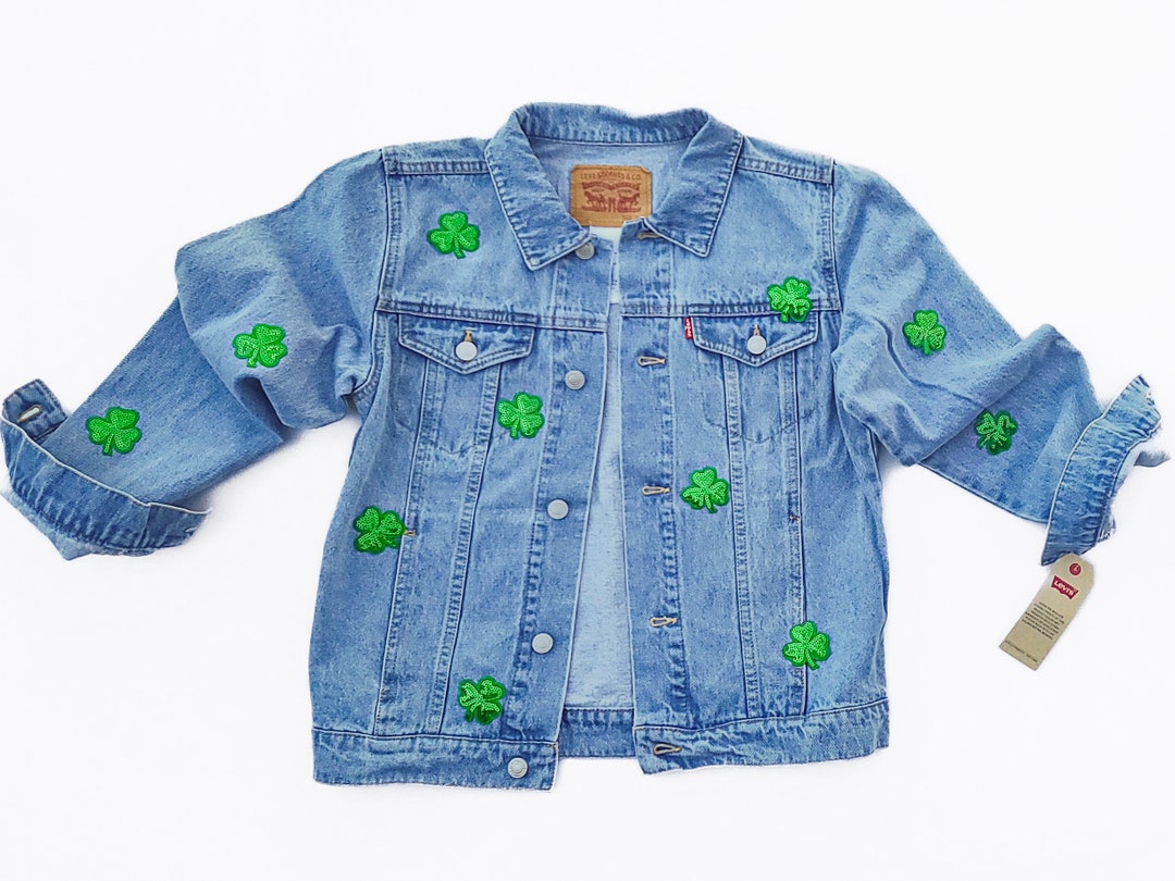 Sequin Clover LEVI Jean Jacket for Toddlers, Kids, Teens and Adults ...