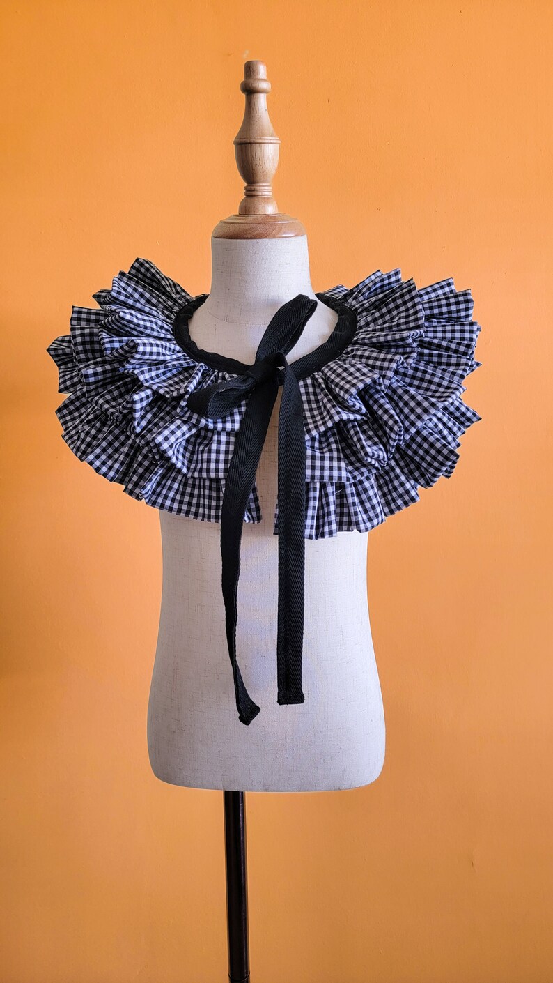 Black Gingham Ruffle Collar - Etsy