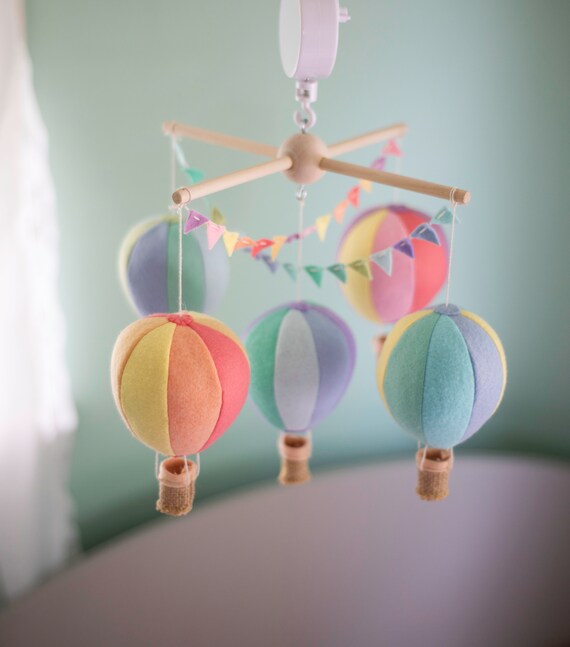 Hot Air Balloon baby crib mobile balloon nursery travel | Etsy