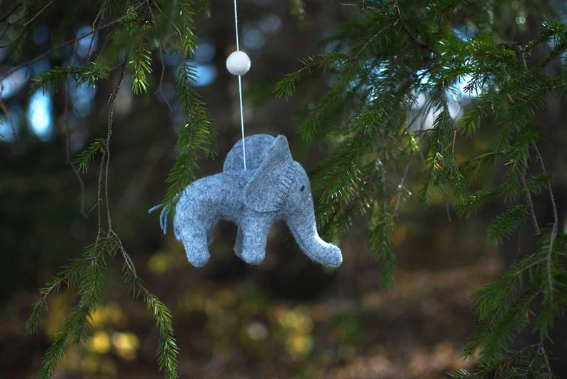 Elephant Christmas Ornament, Elephant Gift, Christmas Decoration, Felt ...