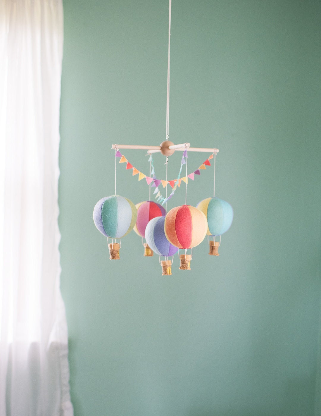 Hot Air Balloon Baby Crib Mobile, Balloon Nursery, Travel Theme Nursery ...