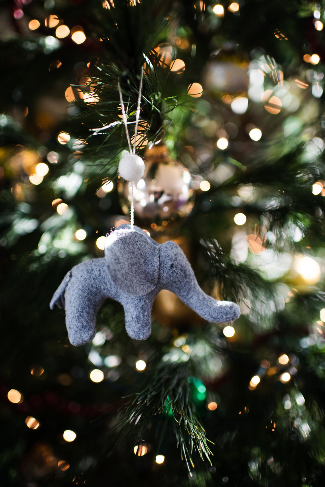 Elephant Christmas Ornament, Elephant Gift, Christmas Decoration, Felt ...
