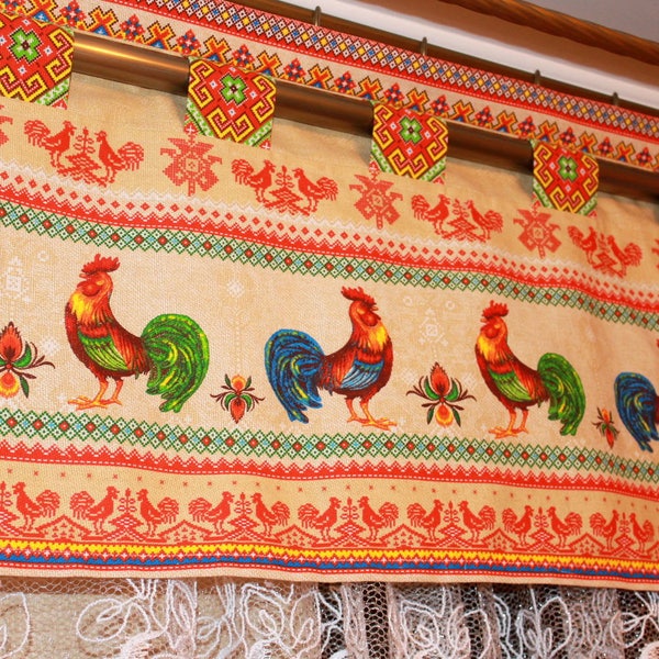 Rooster Kitchen Curtain - Etsy