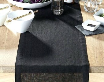 Black Table Runner - Etsy